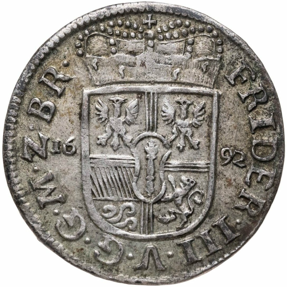 Бранденбург-Пруссия 1\12 талера 1692, Серебро, в сохранности VF
