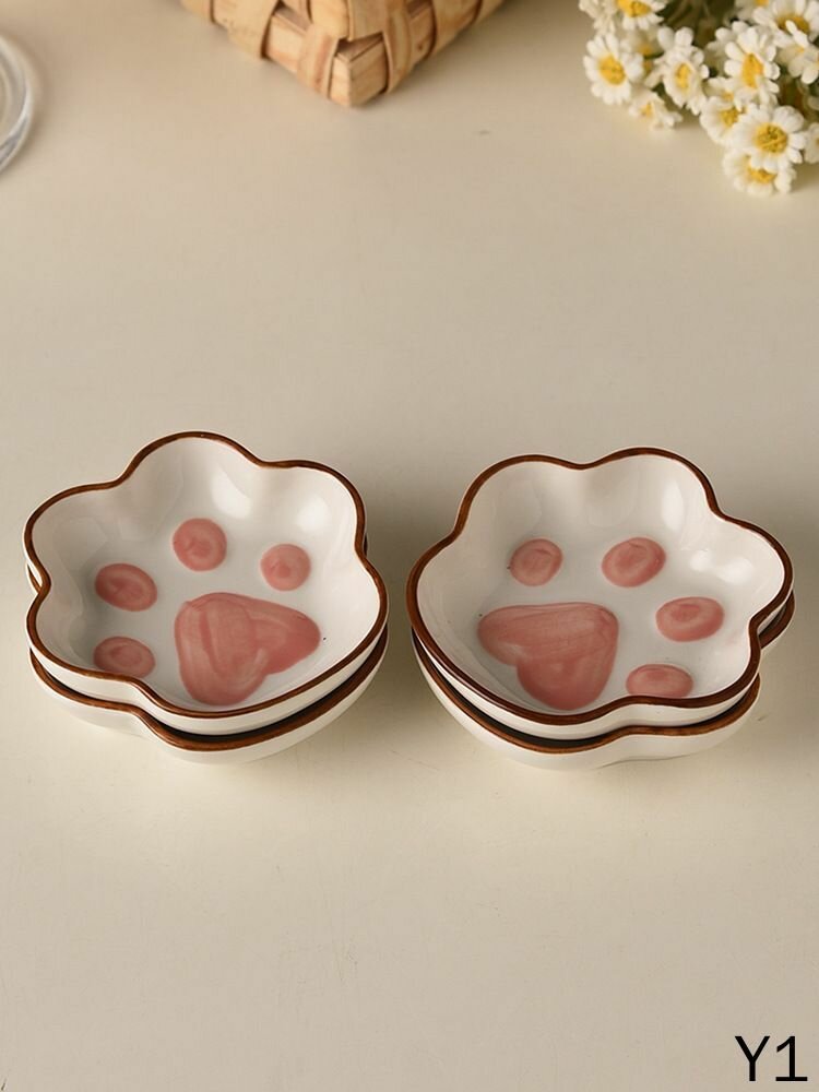 Керамическое блюдце Кошачья лапка 9.2 см 2 шт