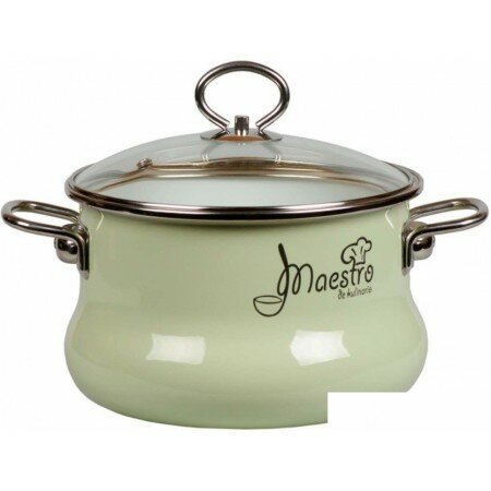 Кастрюля СтальЭмаль Maestro 8ST205S (салатовый), 3 л (20 см), эмалированная сталь