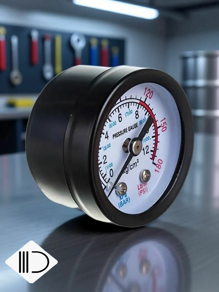 Манометр для компрессора 40 мм 1/8", чёрное Pegas Pneumatic 4801
