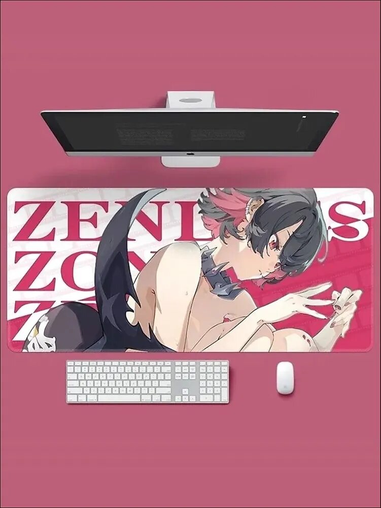 Коврик для мышки Zenless Zone Zero Ellen Джо XXL белый розовый коврик для геймеров