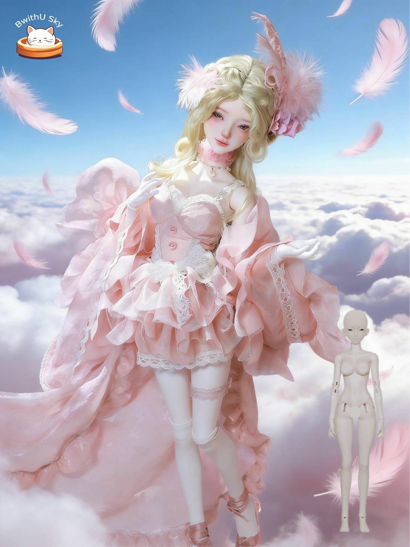 BwithUSky Xana 1/4 BJD обнаженная кукла с нормальной кожей, без макияжа, без аксессуаров