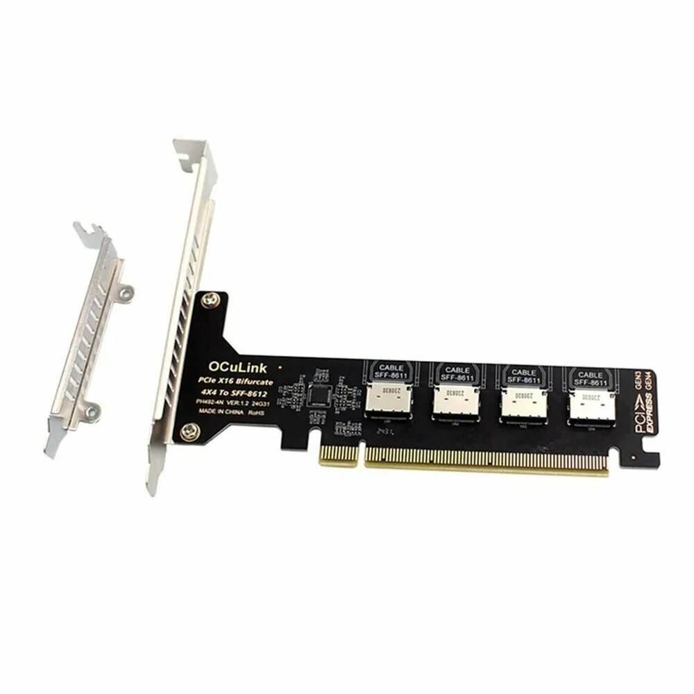 PCI-E X16 Split 4 порта Oculink карта расширения SFF8611&8612