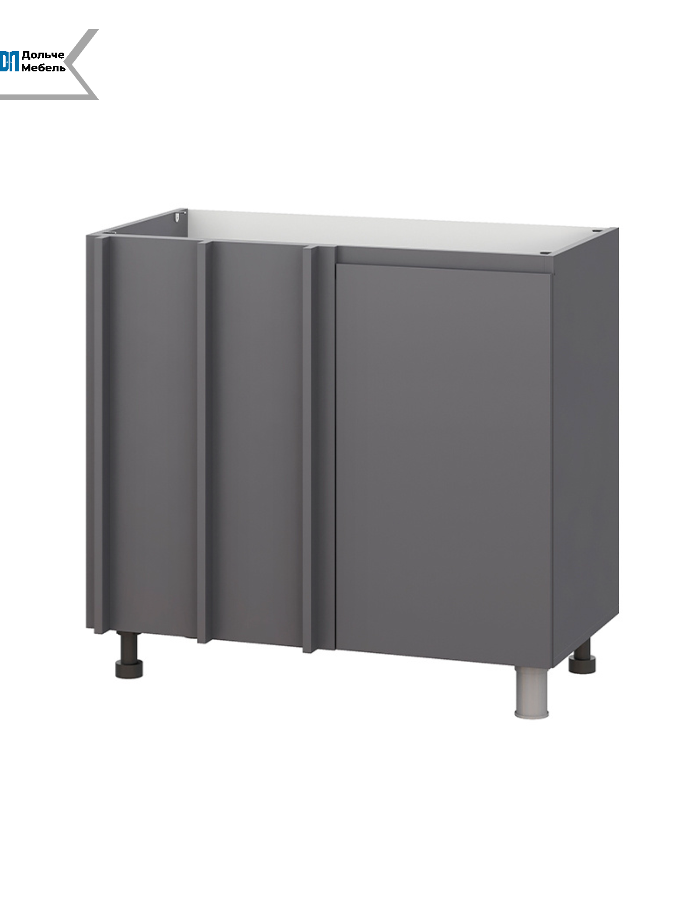 Шкаф нижний кухонный угловой Денвер С 1000у, цвет графит, без столешницы