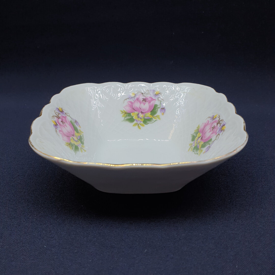 Салатник с цветочным узором, Коростеньский ФЗ, фарфор