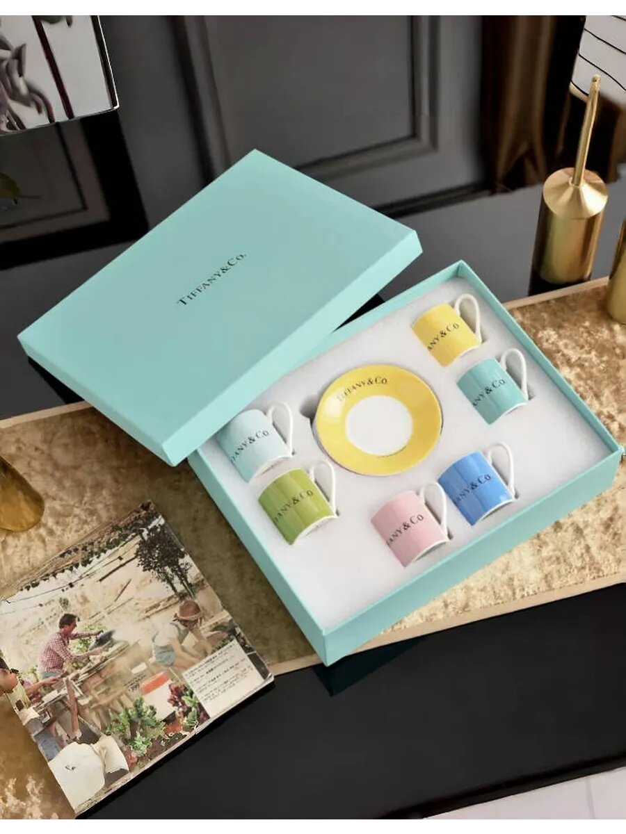 Набор шестицветных кружек Tiffany, 12 шт，70 мл