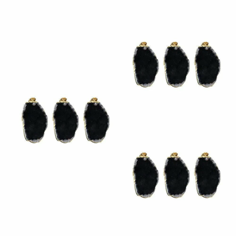 Набор из 9 черных агатовых каменных подвесок для рукоделия и украшения
