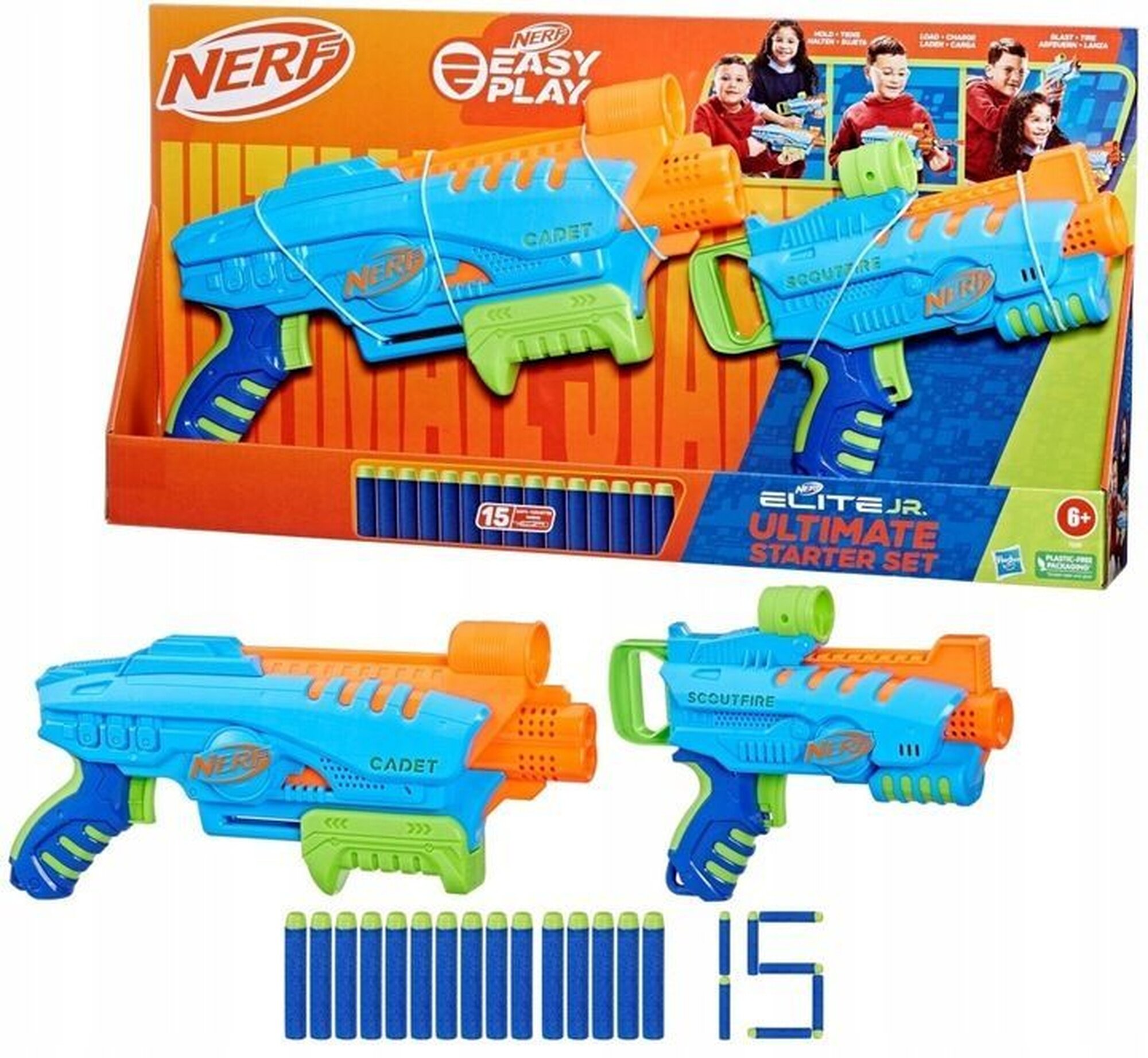 Hasbro Бластеры Nerf Elite Junior Стартовый набор Ultimate из двух пусковых установок + дротики F6369