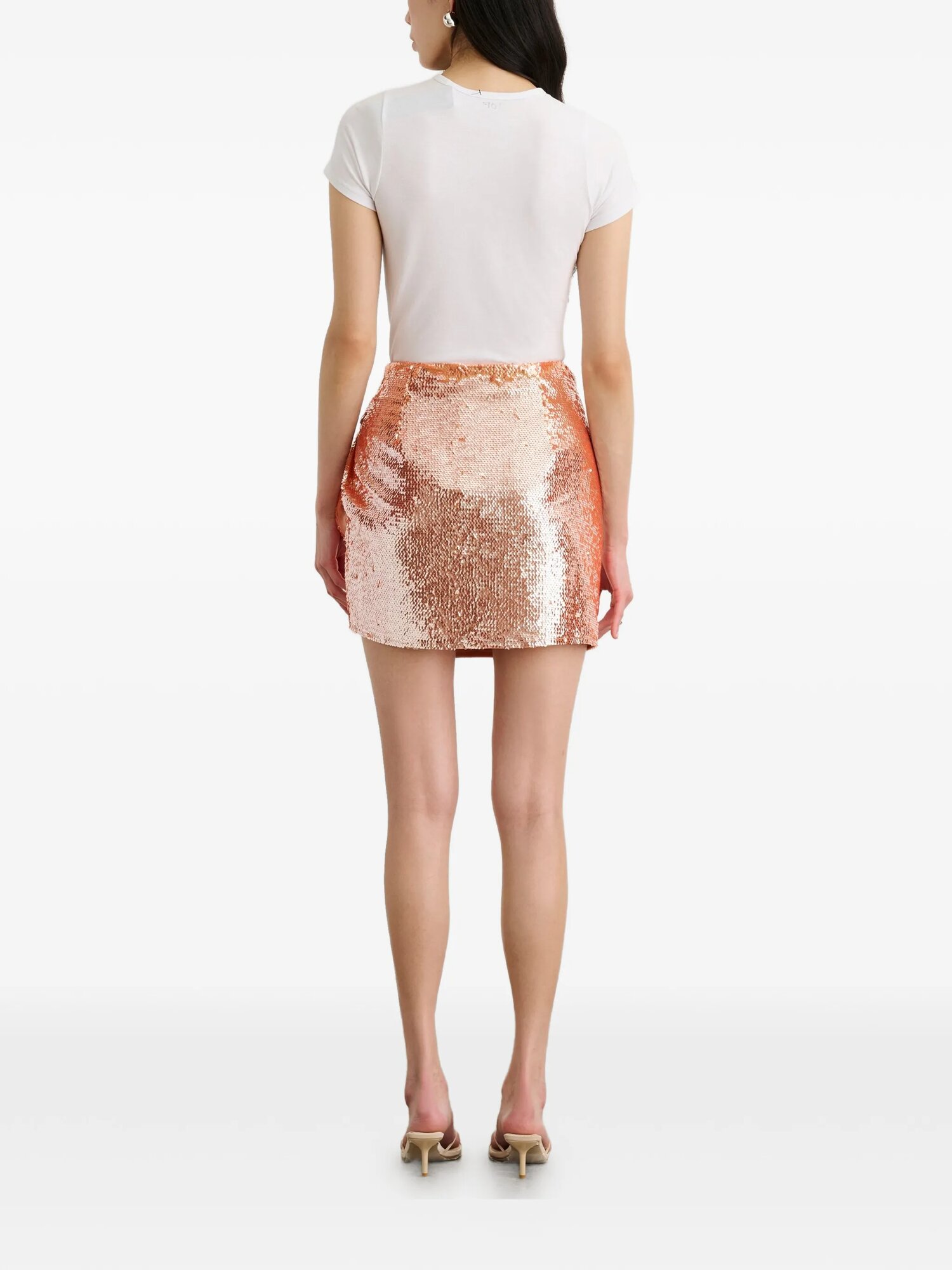 Юбка TOCCIN Dawson sequin ring mini skirt, размер 00, orange — фото 1
