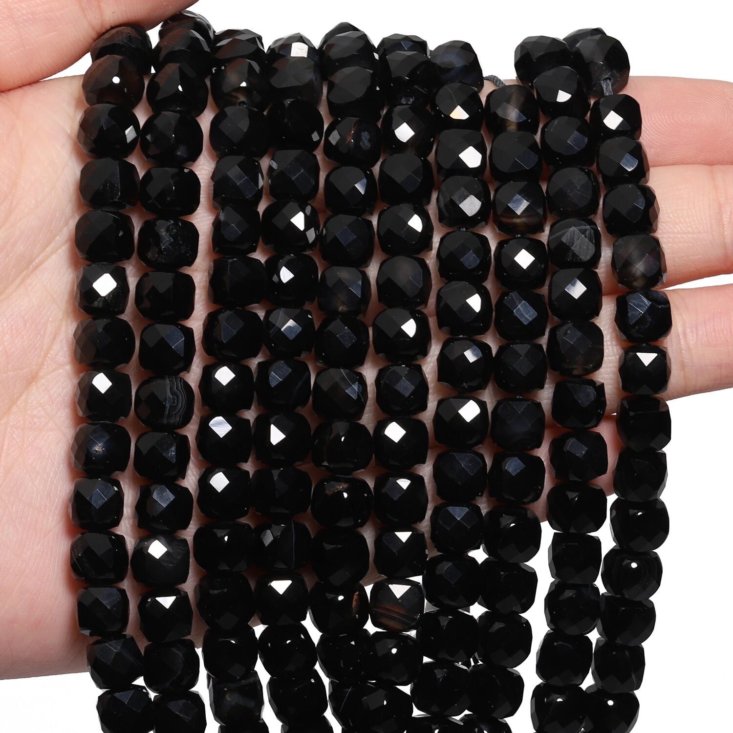 Бусины из натурального камня 7x7 мм, граненый лазурит, нефрит, агат, турмалин, бусины для изготовления ювелирных изделий, браслет, ожерелье, аксессуар