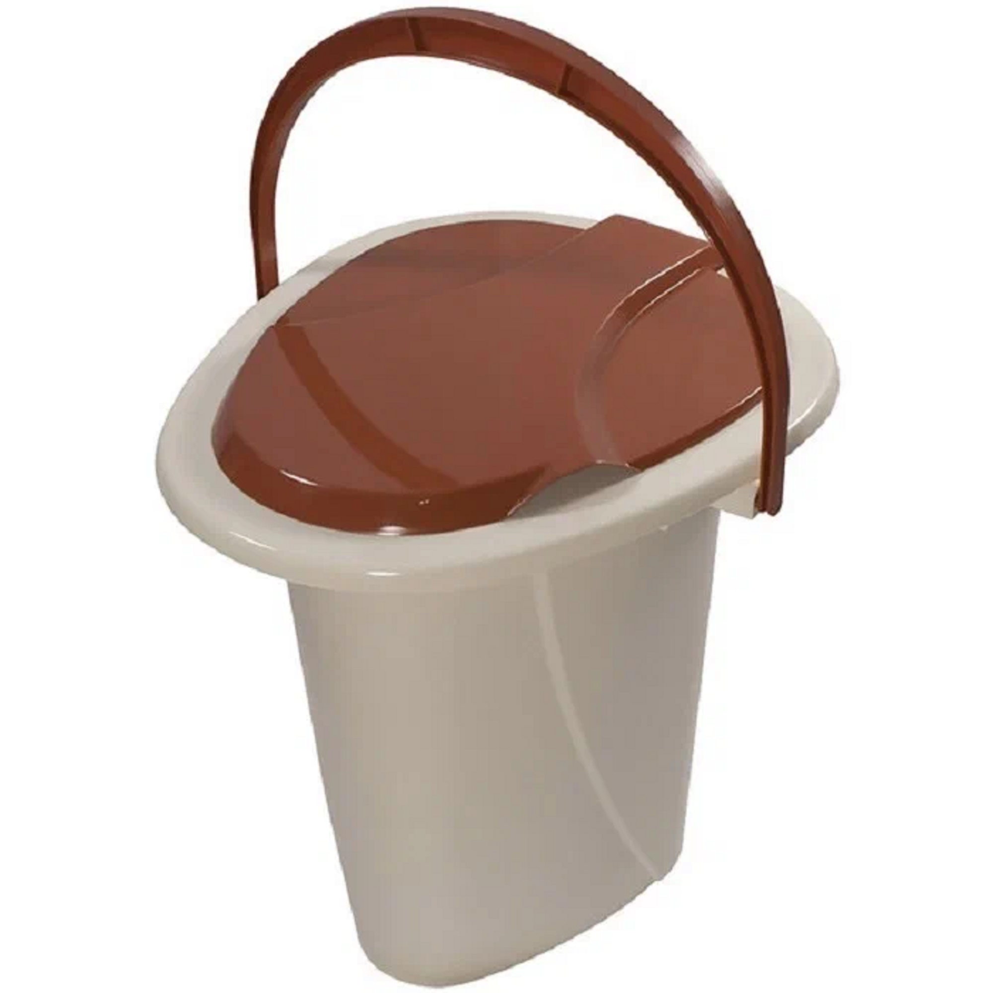 Ведро-туалет лето, устойчивое, бежевое, 16 литров, с крышкой