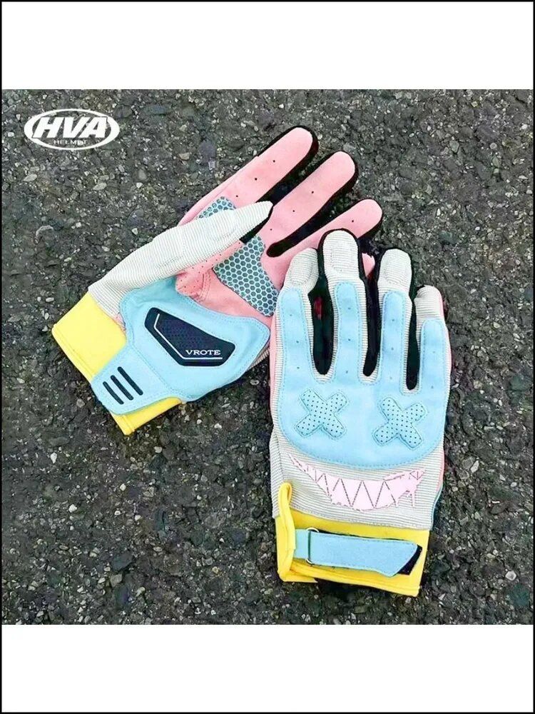 Мотоперчатки HVA Vrote, размер XS, цвет розовый, для города, комбинированные