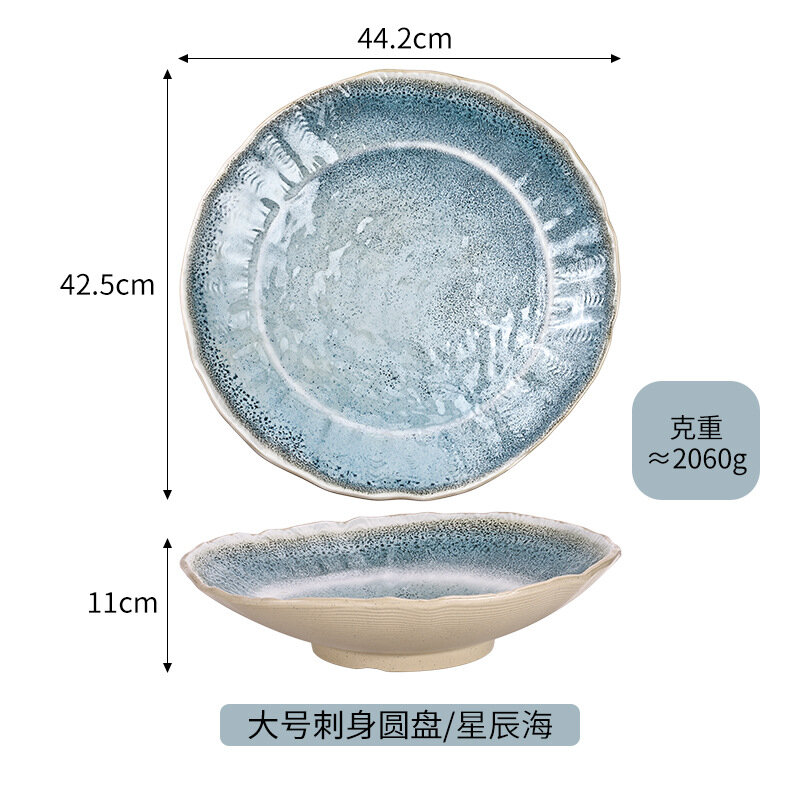 Роскошная меламиновая тарелка для сухого льда для хот-пота и морепродуктов, креативная высококачественная специальная тарелка для сашими из лосося для отелей и ресторанов.
