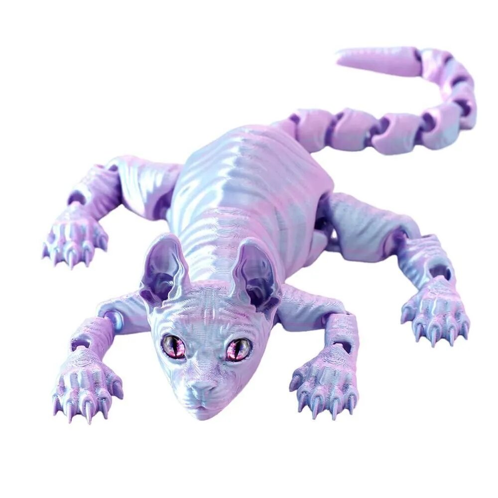 Антистресс игрушка Сфинкса Котенок Подвижный, 22 см, 3D печать - Мягкий кот для релакса