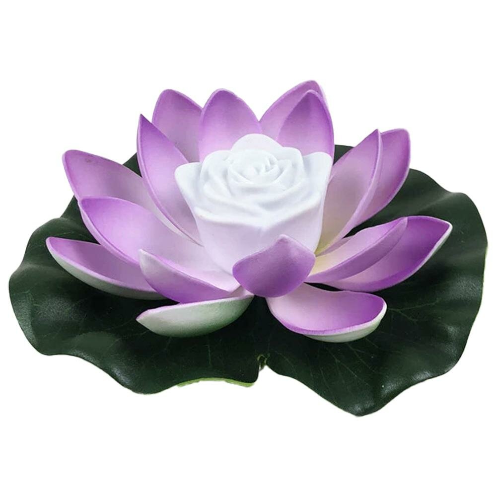 Декор в виде лотоса на Дивали, искусственный цветок лотоса из пенопласта, светодиодные светильники с эффектом воды для индийских храмов, украшения дома и на улице для вечеринок.