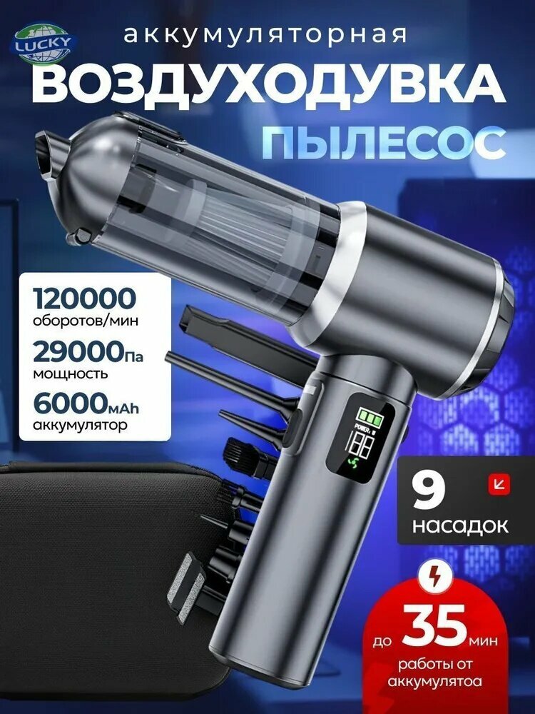 Пылесос для автомобиля аккумуляторный, пылесос автомобильный беспроводной, минипылесос