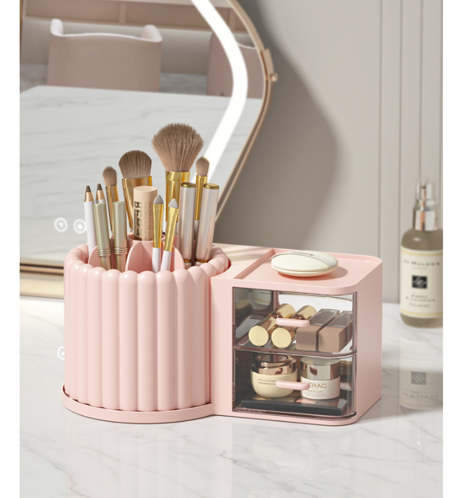Органайзер MyPads розовый для косметики и мелочей с компактным дизайном