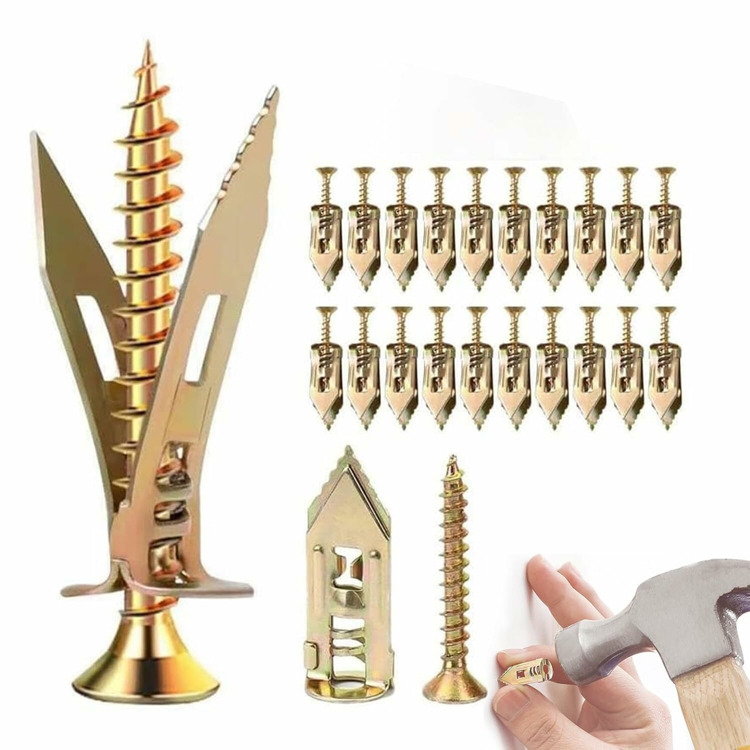 Анкеры для гипсокартона, расширительные винты с быстрой приводой, металлический дюбель для гипсокартона, 0,47x1,18 дюйма