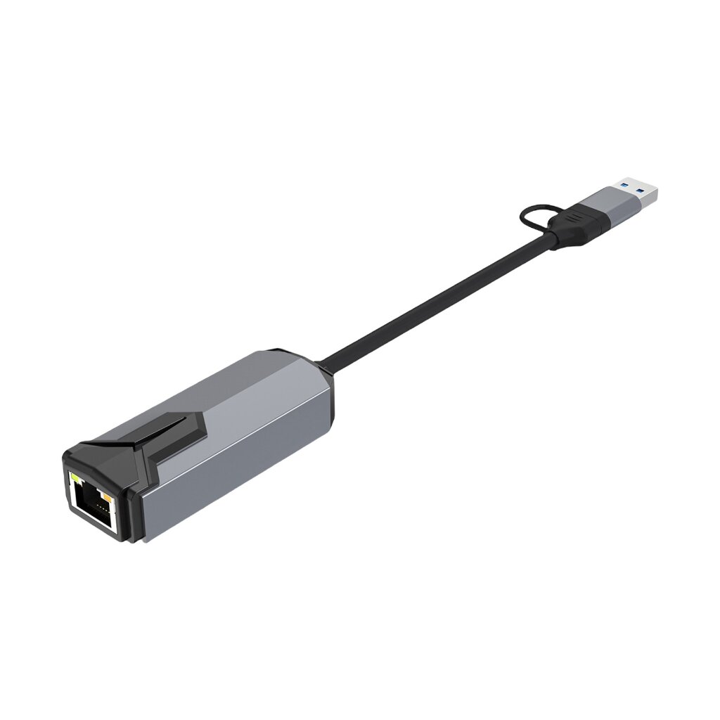 Гигабитный адаптер сетевого порта USB/Type C3.0 к RJ45- 2500 Мбит/с