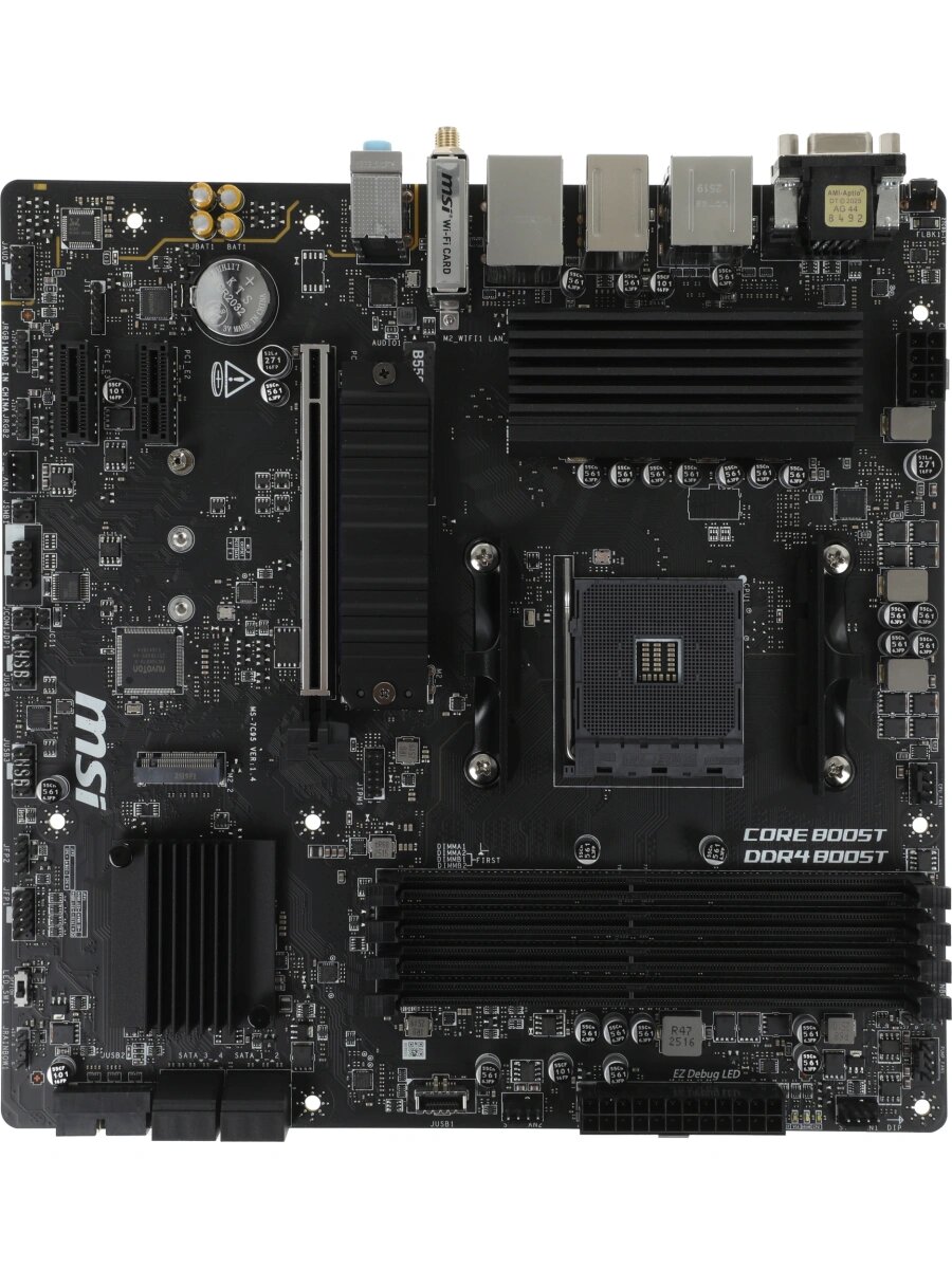 Материнская плата MSI B550M PRO-VDH WIFI Soc-AM4 AMD B550 4xDDR4 mATX AC97 8ch(7.1) GbLAN RAID+HDMI