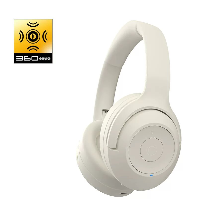 Шумоподавляющие Bluetooth наушники с 360-градусным звуком, модель Pro, бежевый цвет, беспроводные для игр и совещаний