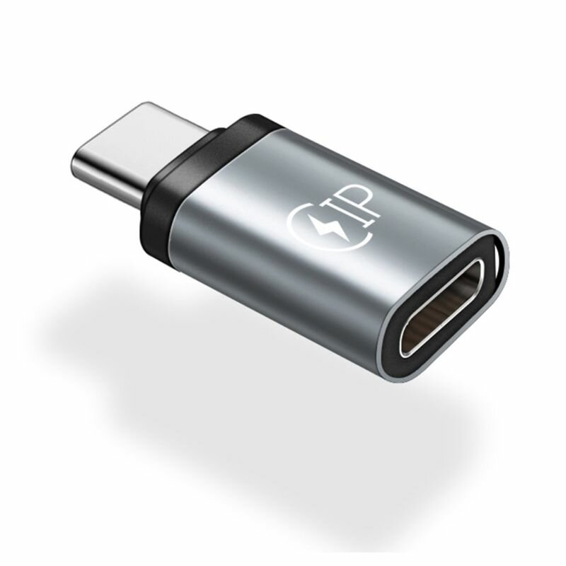 (1 шт.) Адаптер Apple Lightning (мама) на Type-C (папа) - серый