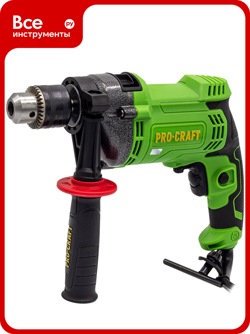 Дрель электрическая ударная PROCRAFT 1350Вт, 0-2950 об/мин, 0-47200 уд/мин PS1350