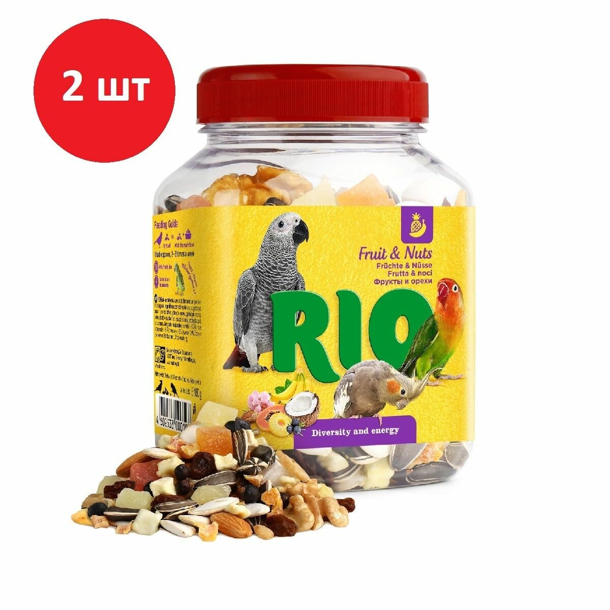 RIO Лакомство для птиц Фрукты и орехи 160г (2 штуки)