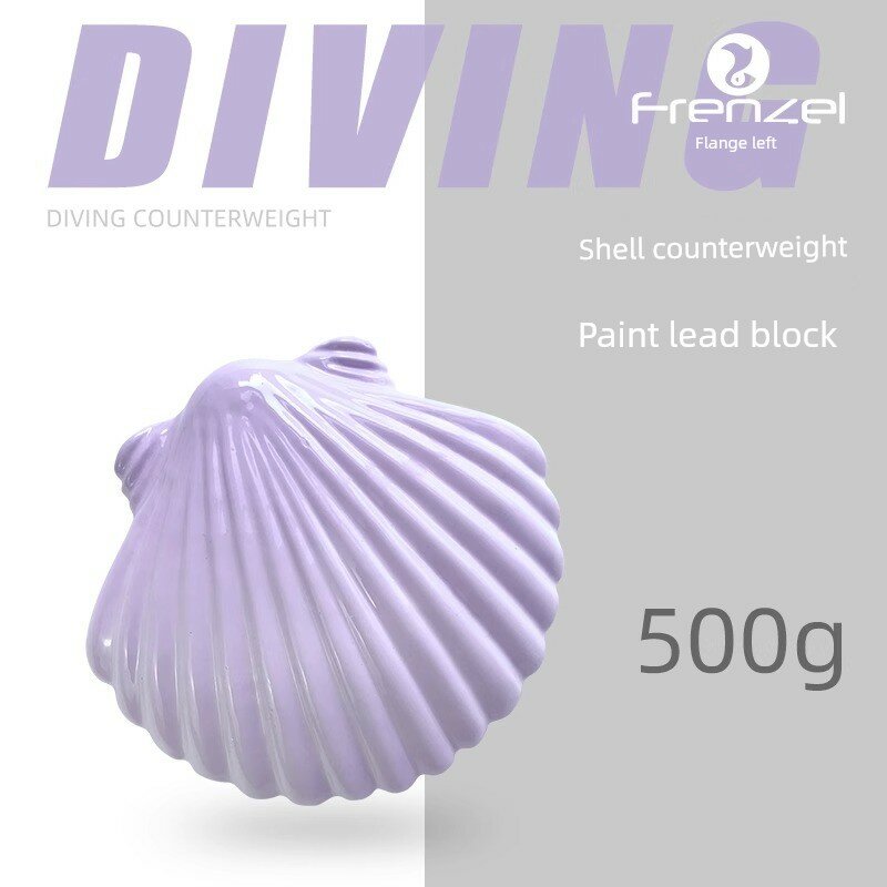 Фиолетовый ракушечный свинцовый груз для свободного погружения, 500 г грузовой пояс для сноркелинга и подводных