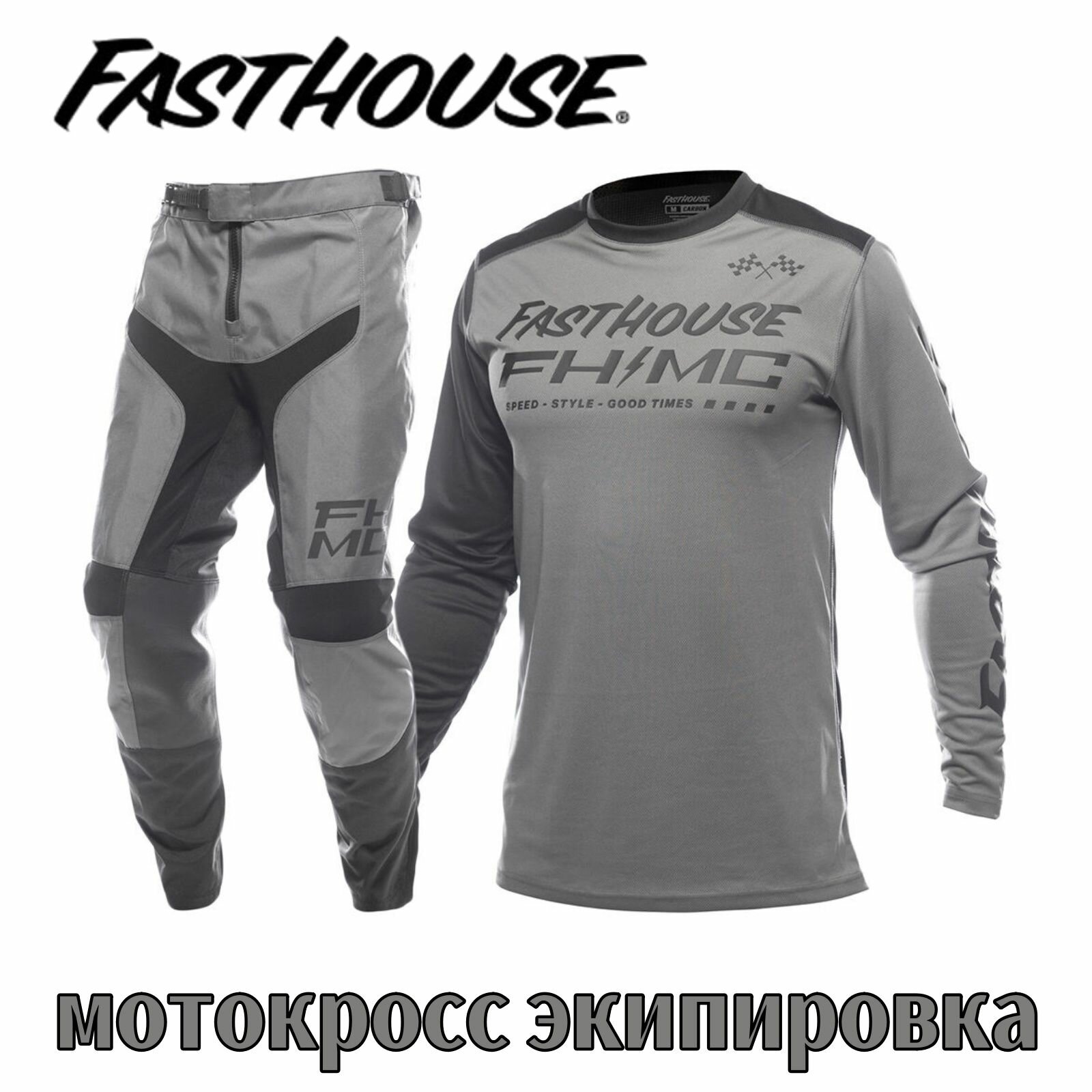 FASTHOUSE мотоштаны с кожаными коленными панелями, корпус 600D полиэстер, 4-сторонняя растяжка — для велосипеда