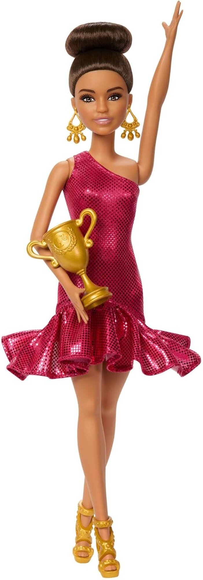 Кукла Mattel Barbie - Кукла танцовщица с каштановыми волосами в красном платье - Барби JFR09