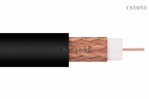 75 Ohm гибкий RG59 коаксиальный кабель одинарный экранированный с чёрный PVC (NC) оболочка