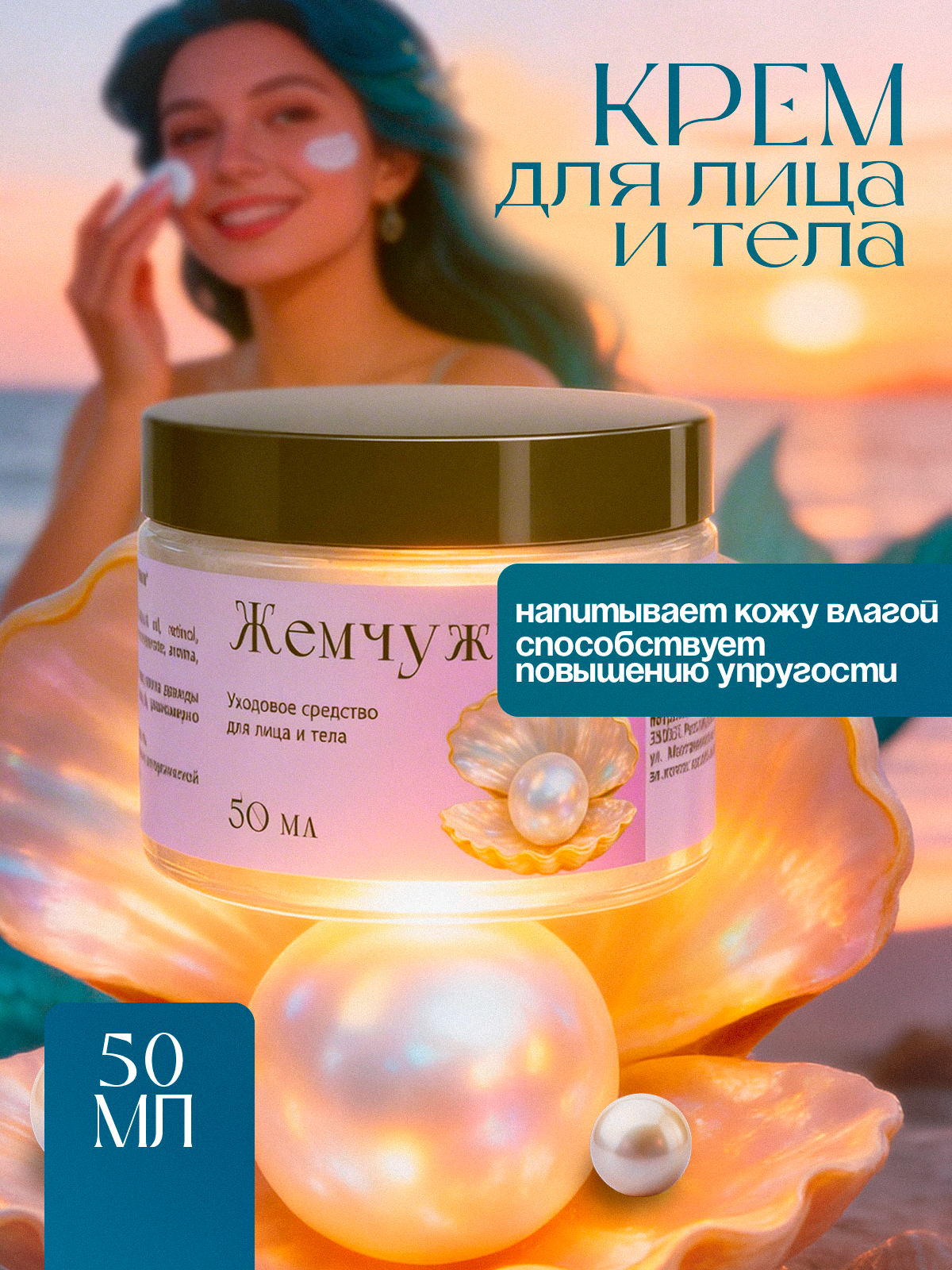 Жемчужинка, крем для лица, антивозрастной крем с лифтинг-эффектом, банка 50 мл
