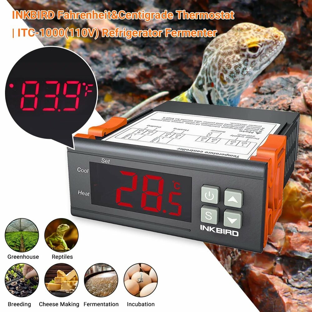 INKBIRD ITC-1000 Цифровой терморегулятор 220 В 12 В 220V