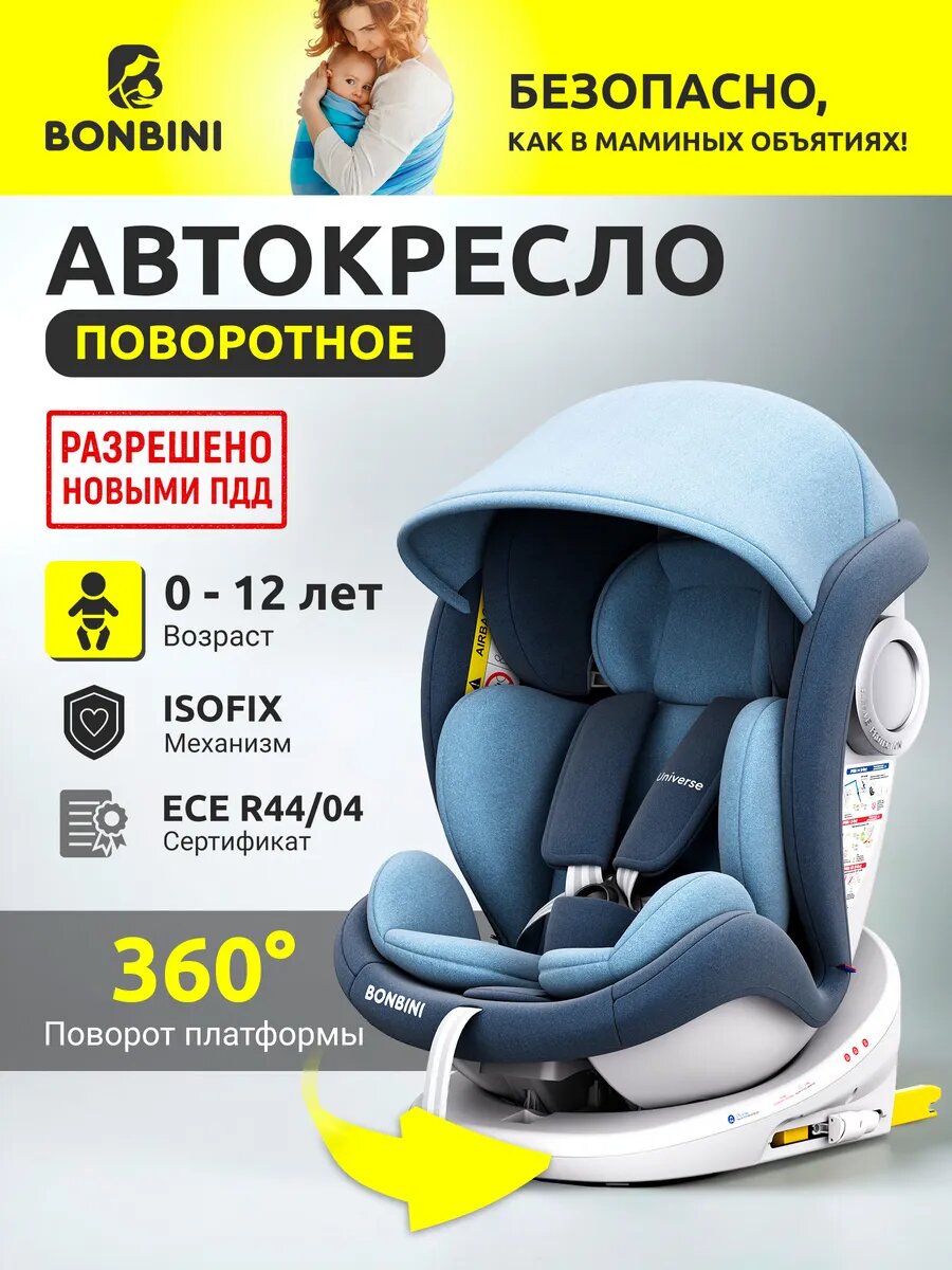 Автокресло детское в машину isofix Universe Blue melange