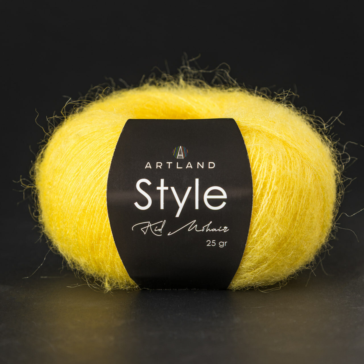 Пряжа для вязания Artland Style Kid Mohair, 3 мотка (325 м, 25 гр). Цвет 39 ярко-жёлтый