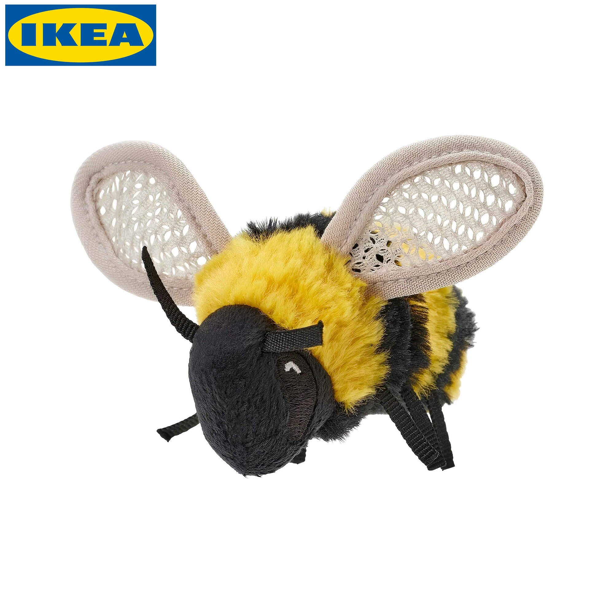 Мягкая игрушка IKEA SKOGSDUVA, плюшевый мини-шмель, ширина 5 см, длина 8 см