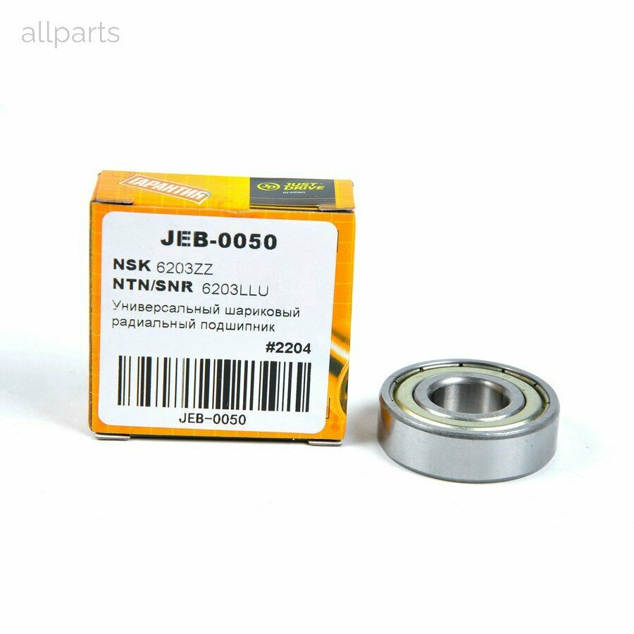 JUST DRIVE JEB0050 Подшипник закрытый(металл) (17/40/12) 6203ZZ