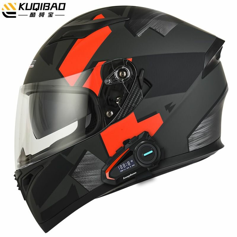 Шлем мото интегрированный Bluetooth, Full Face с двойным визором, ABS, 3C, вентиляция, съемный текстиль