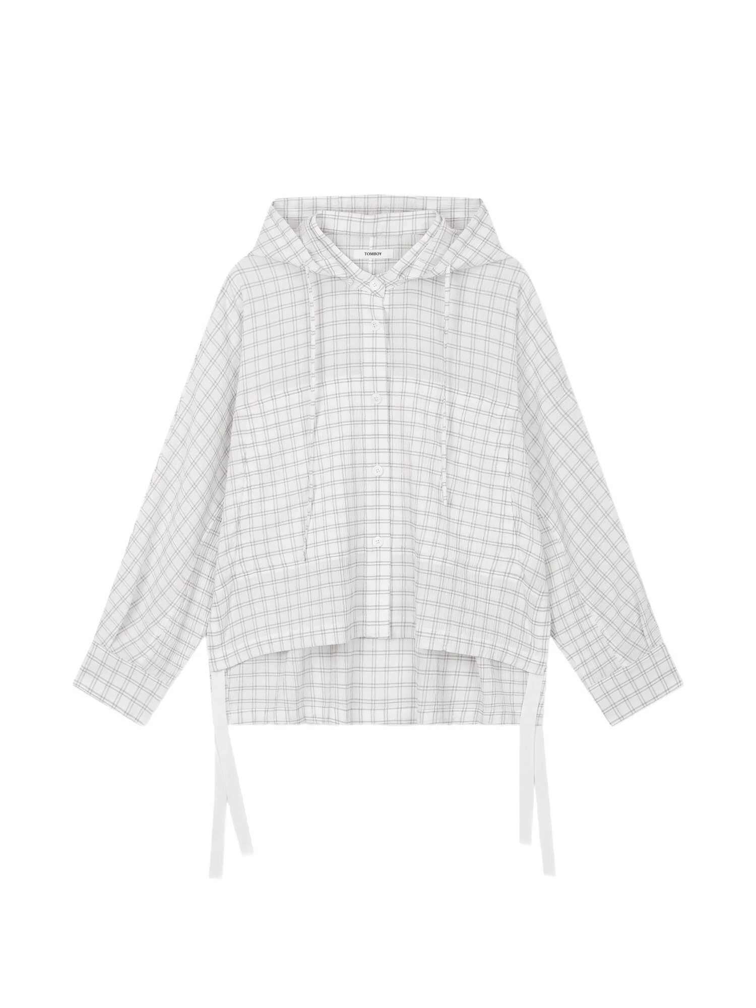 Рубашка Check-pattern hoodie shirt