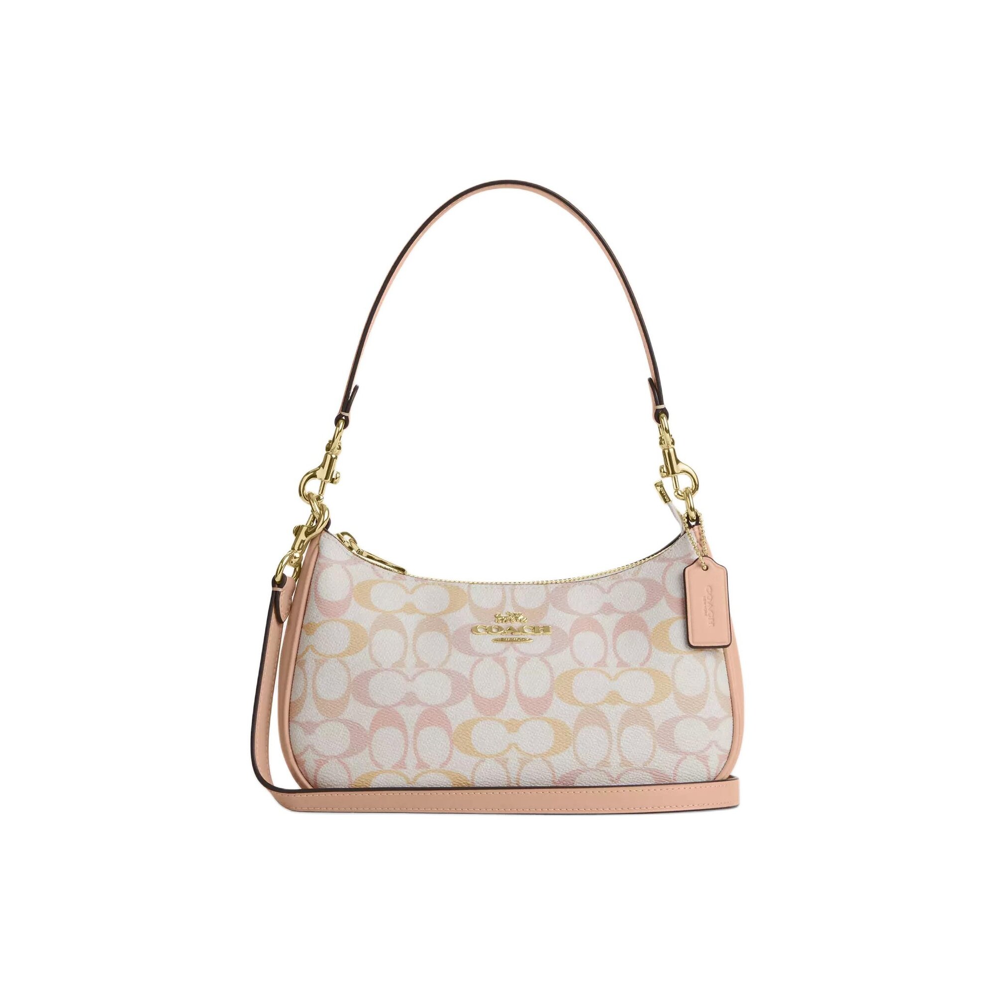 Сумка Coach, фактура тиснение, розовый, — фото 1