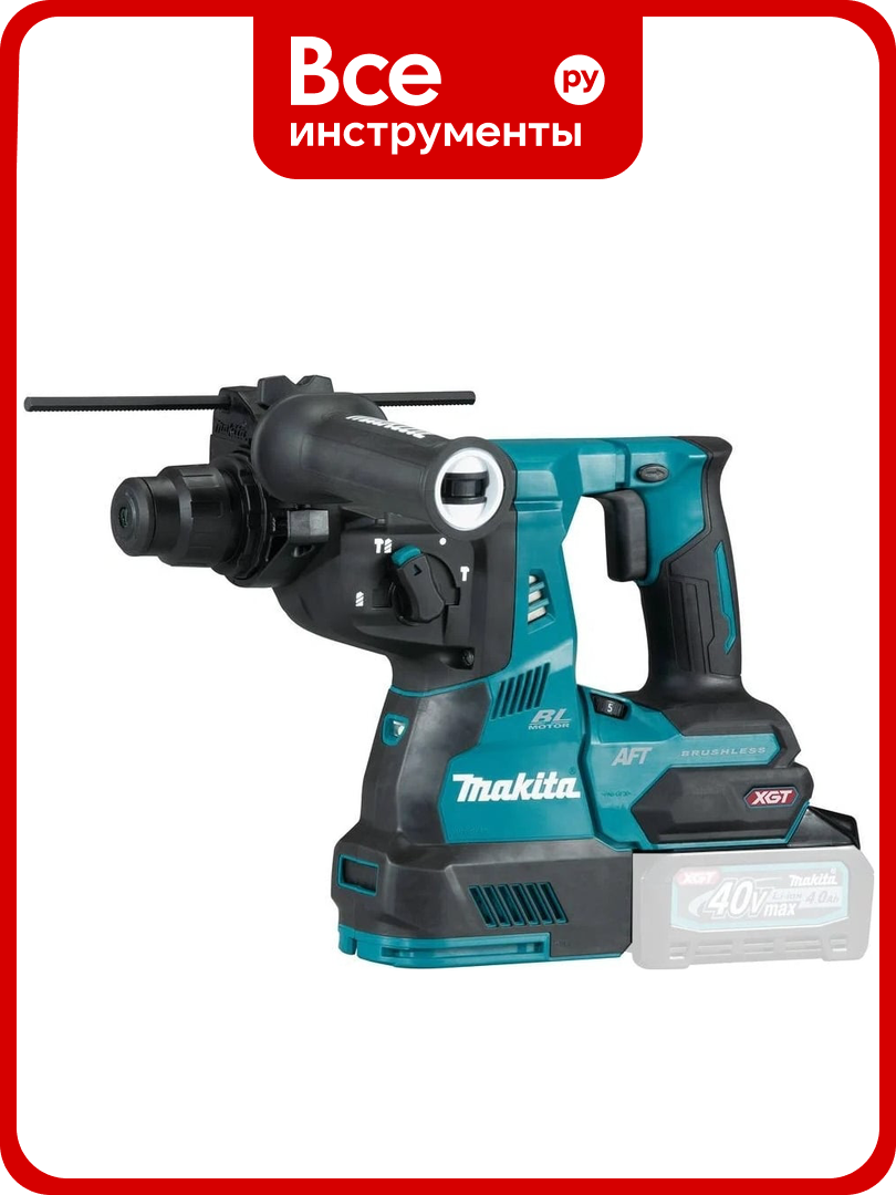 Перфоратор аккумуляторный Makita XGT BL 40В, SDS-PLUS, 3 режима, сила удара 2.8 Дж, частота вращения 0-980 об/мин, вес