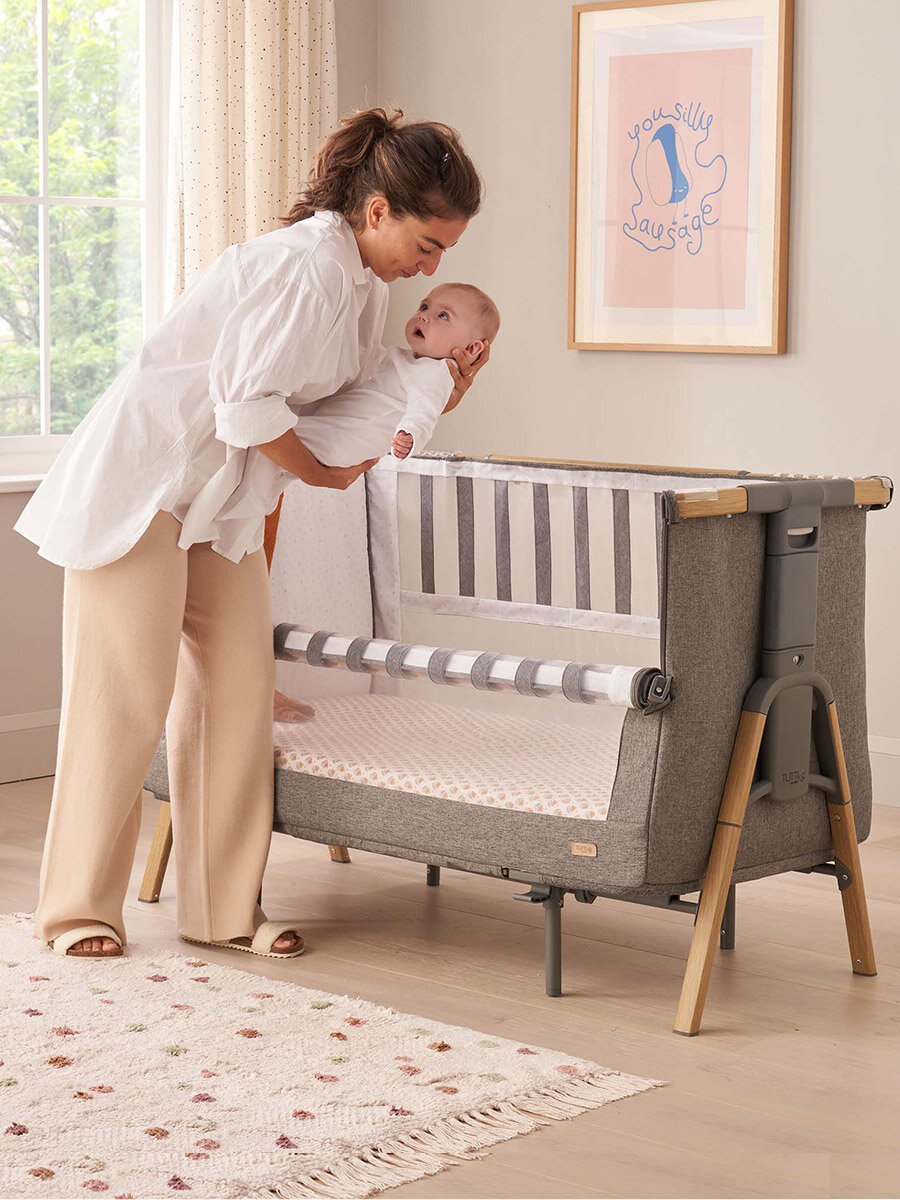 Кровать-трансформер приставная Tutti Bambini CoZee XL 120*60 см Oak/Charcoal 211209/3590