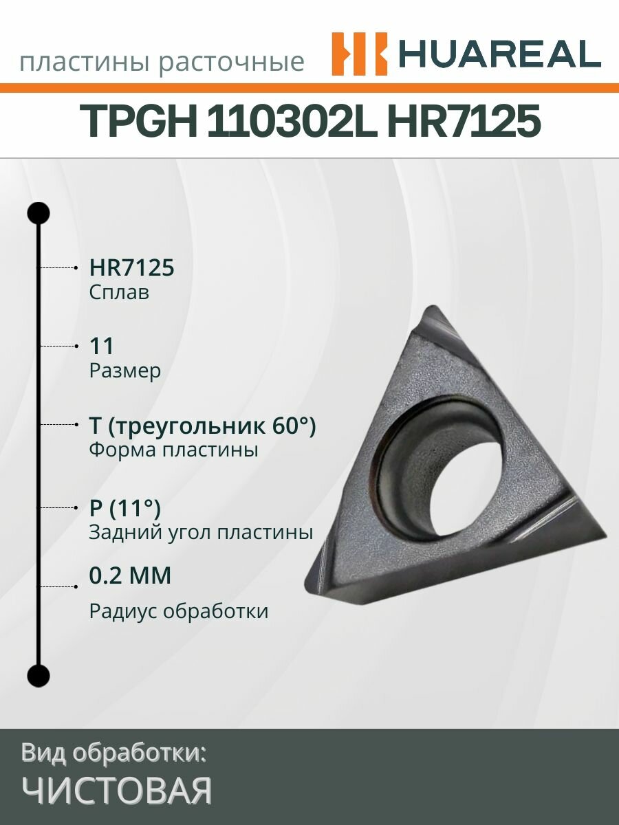 Сменная пластина TPGH 110302L HR7125 HUAREAL набор из 10 штук