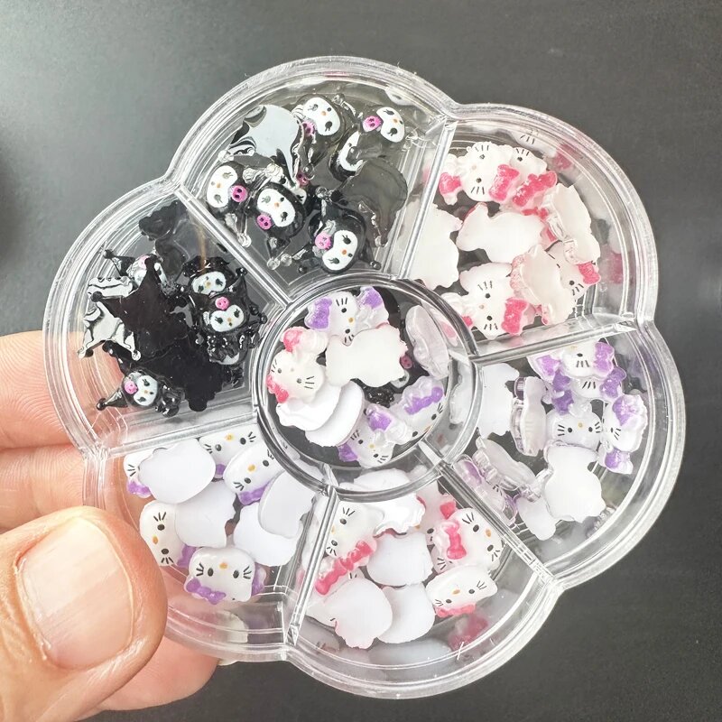 MINISO Украшения для ногтей Sanrio Hello Kitty своими руками, милые подвески для ногтей Kuromi, аксессуары для маникюра своими руками, игрушки со стразами, подарки для девочек,