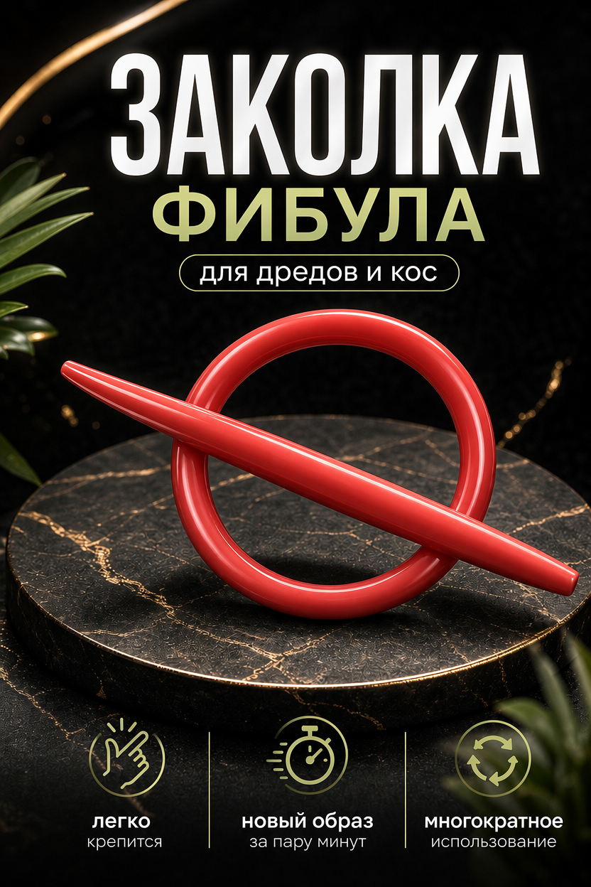 Заколка фибула для дредов и кос