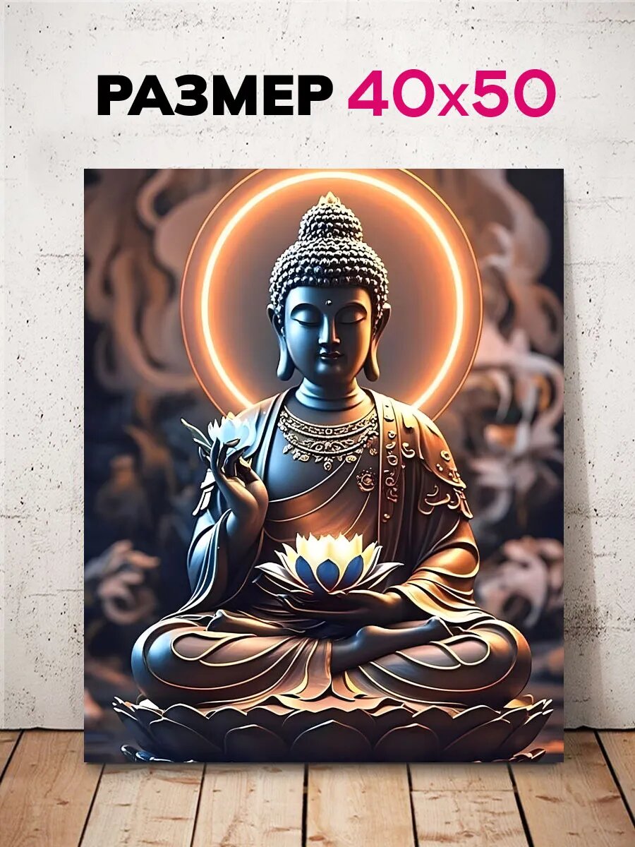 Картина на холсте для дома Будда Шакьямуни 40х50