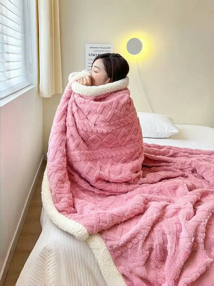 Плед 180x200 EUR WakeUp Cappuccino Wool, покрывало для дивана, плюшевое одеяло для спальни