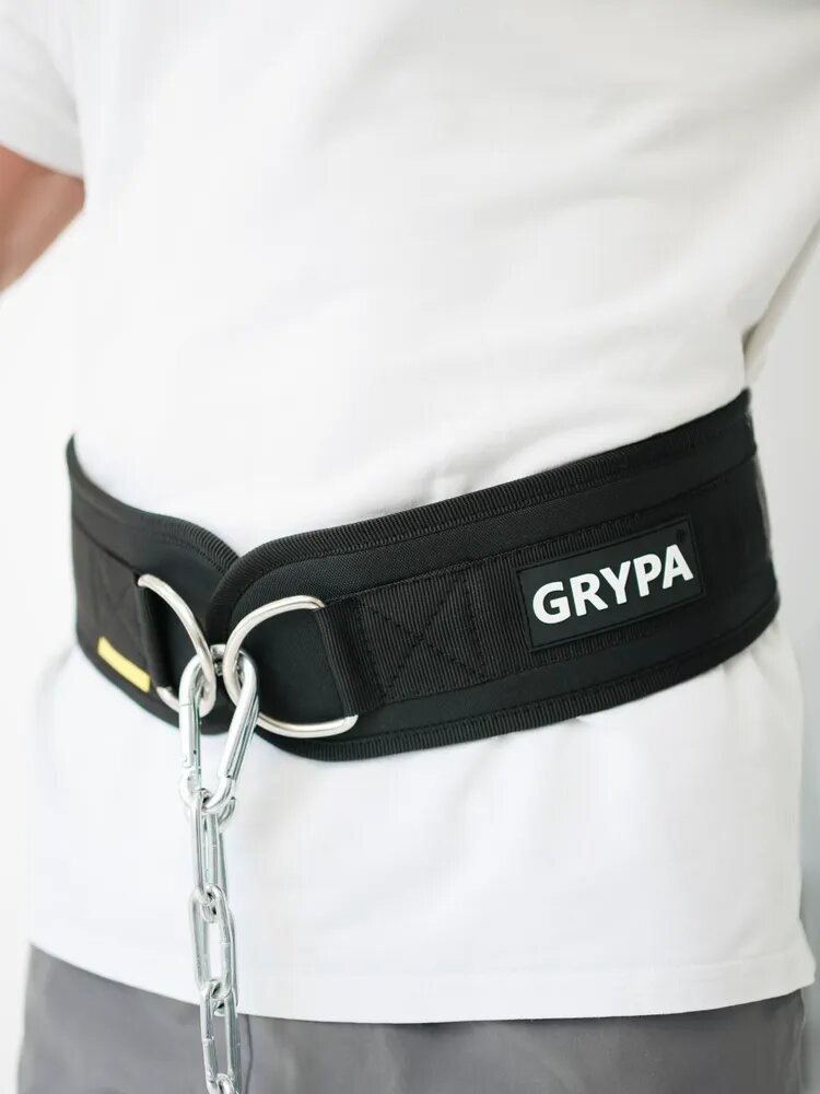 Пояс с цепью для отягощений /пояс утяжелитель GRYPA черный 100см