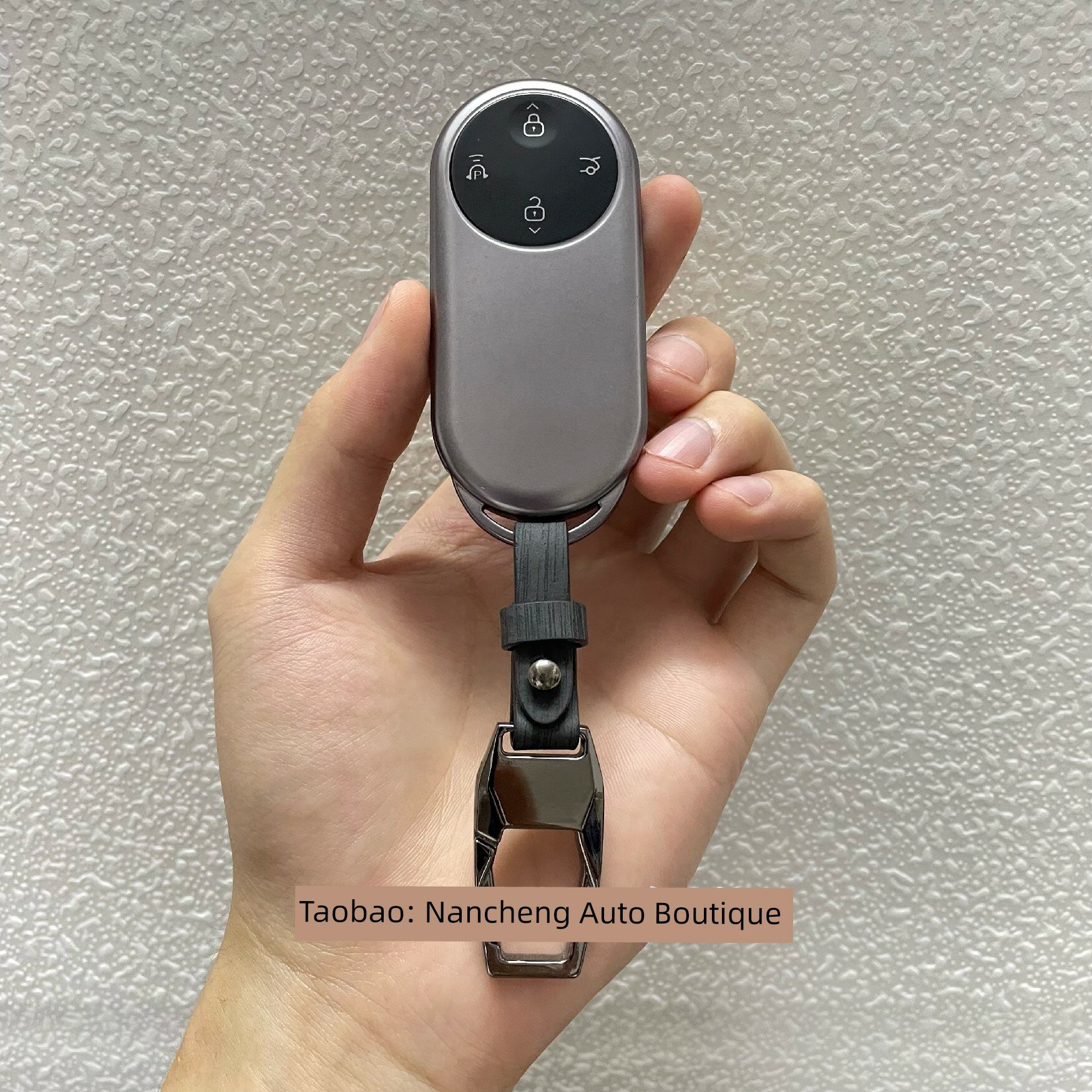 Чехол для ключей HiSec S9 T космос-серый деревянный квадратный пряжка